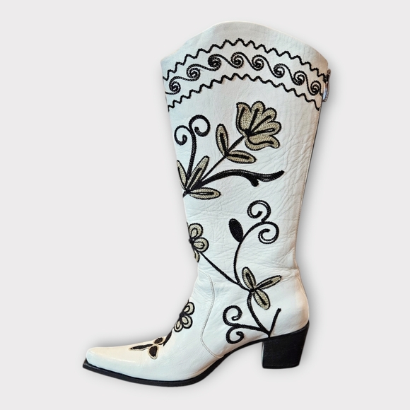 Turkish Soul | Shoes | Turkish Soul White Leather Floral Embroidered ...